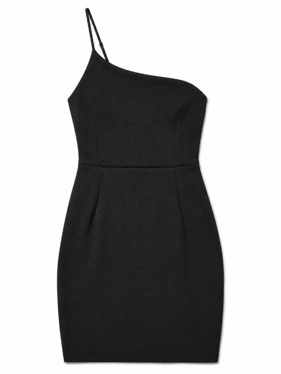 Lulus | Dresses | Nwt Lulus Guest List Black One Shoulder Bodycon Mini ...